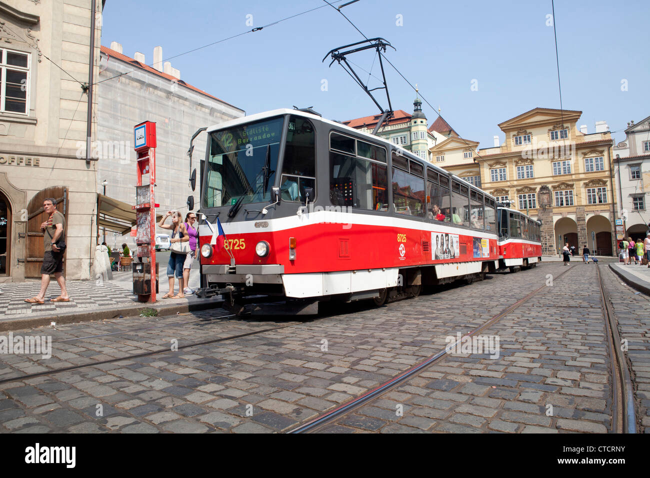 Tram running through the city of Prague Stock Photo - Alamy