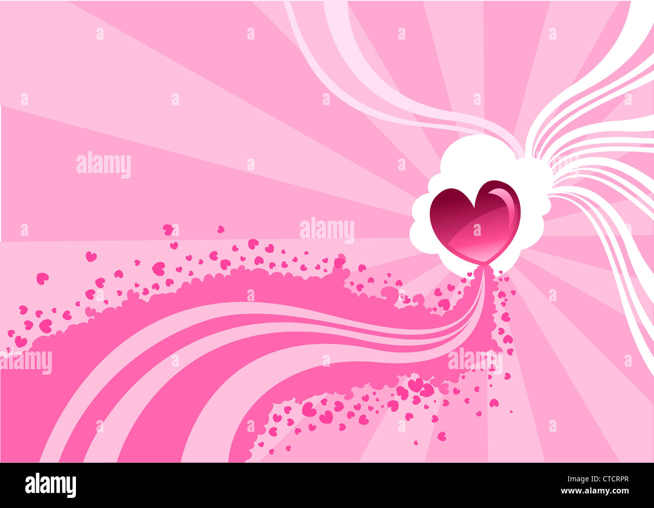 Vector illustration of Flirty background of stylized hearts and waves ...