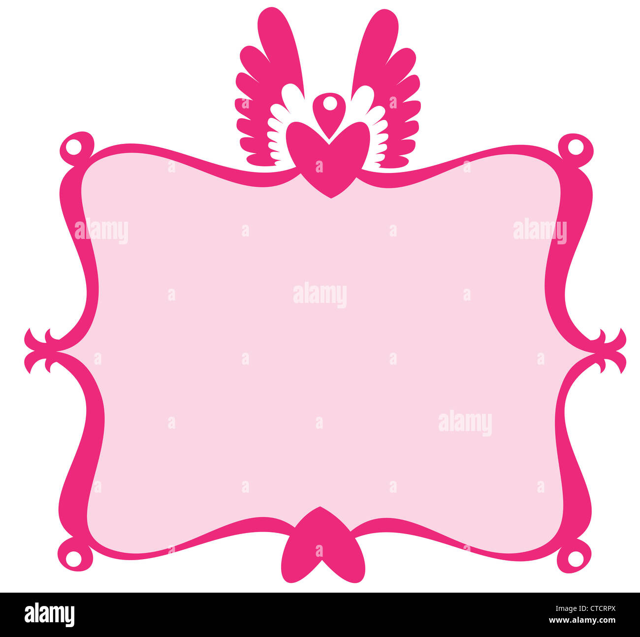 Vector illustration of retro decorative frame with heart and scroll ...