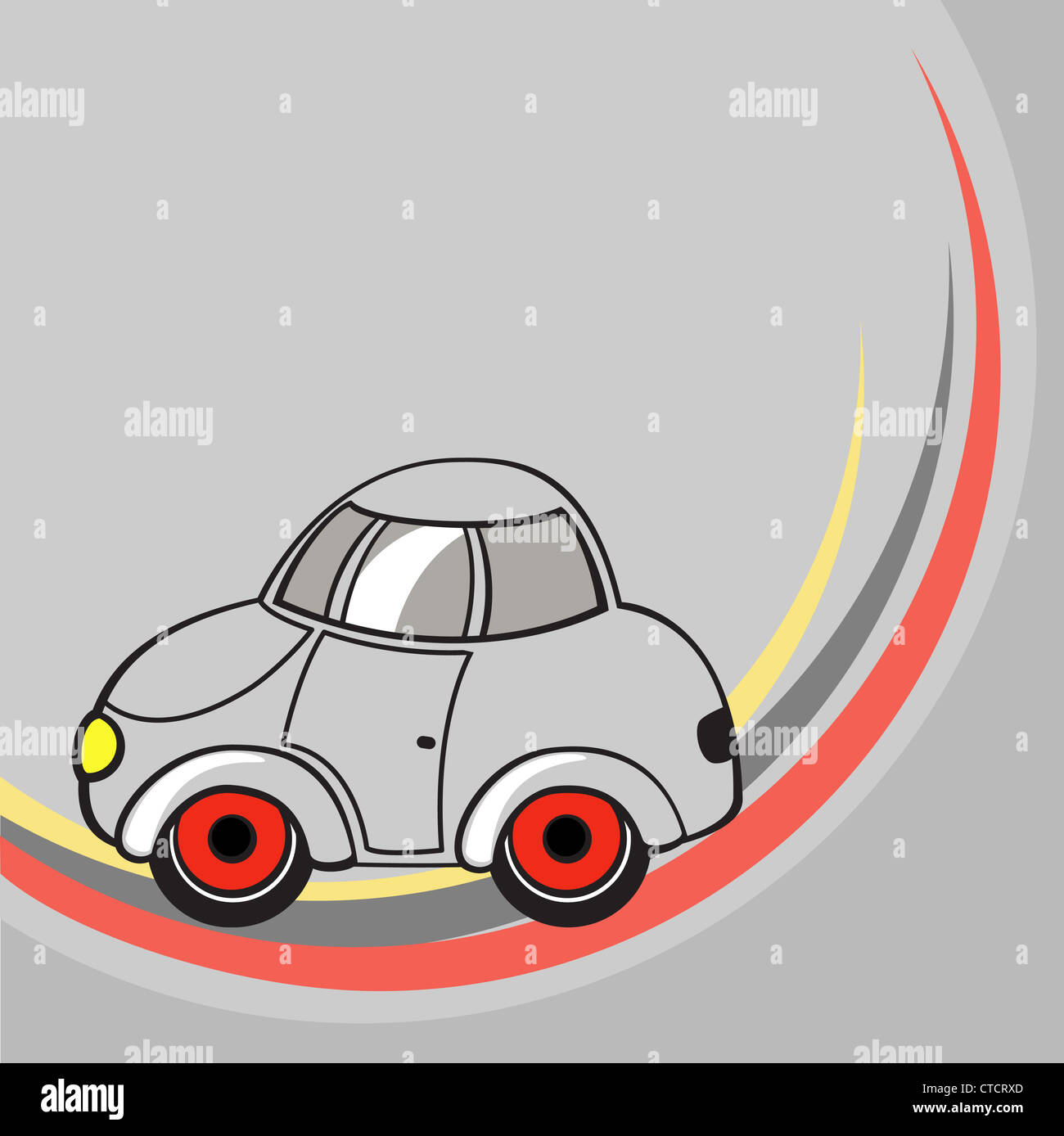 Vector illustration of Transport Cartoon . Little grey car Stock Photo ...