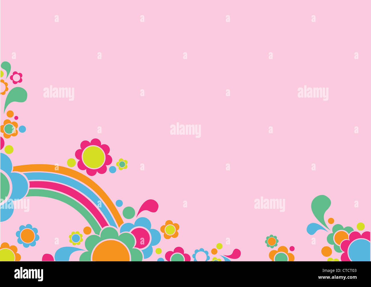 Vector illustration of retro Childrens' Background Stock Photo - Alamy