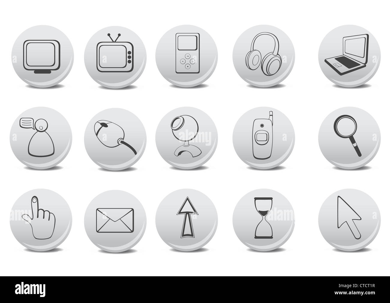 Vector illustration of different Website and Internet icons Stock Photo ...