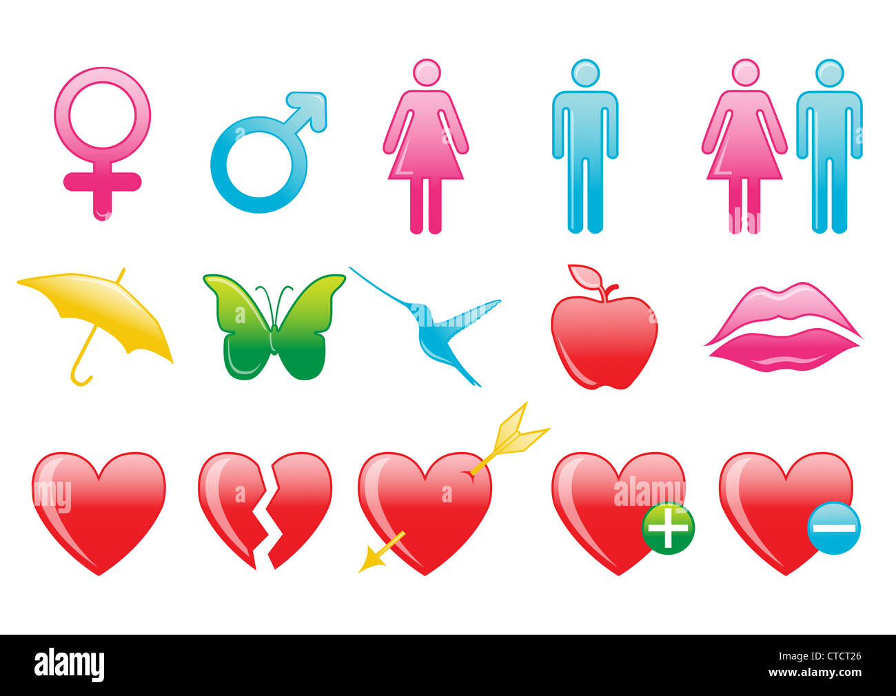 Vector illustration of love symbol icons. Suitable for Valentine's day ...