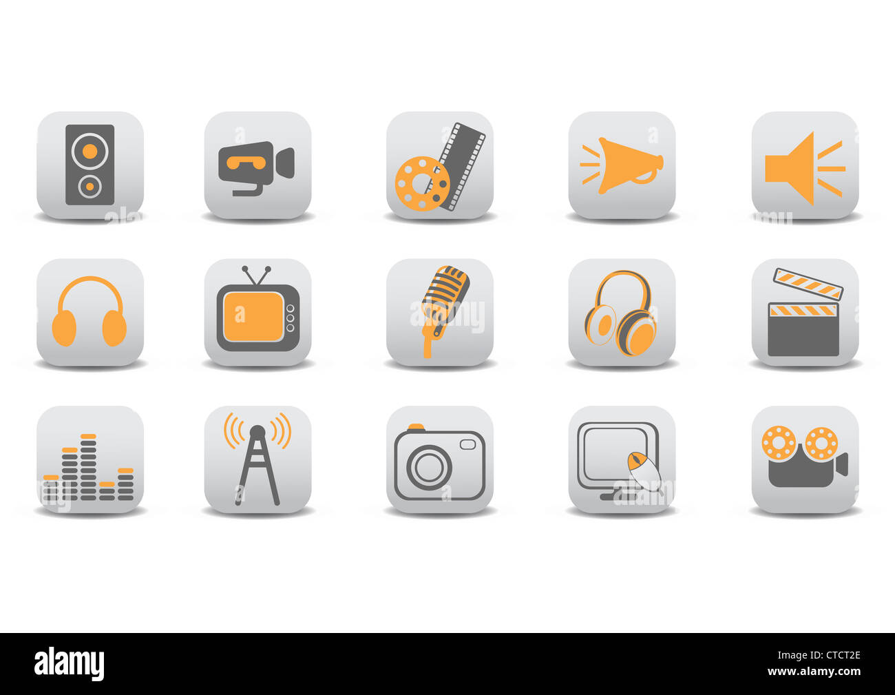 Vector illustration of video and audio icons.You can use it for your ...