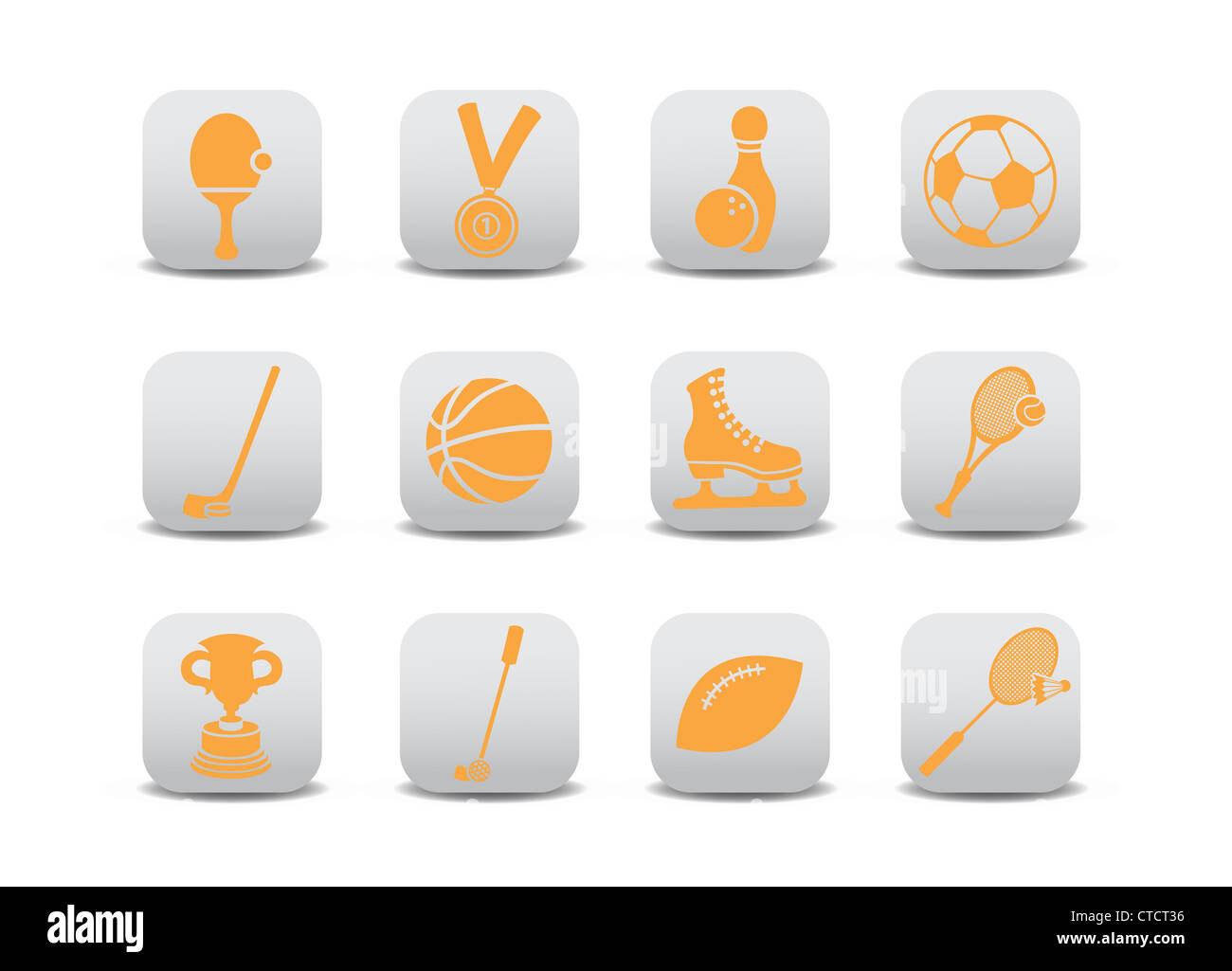 Vector illustration of icon set or design elements relating to sports ...