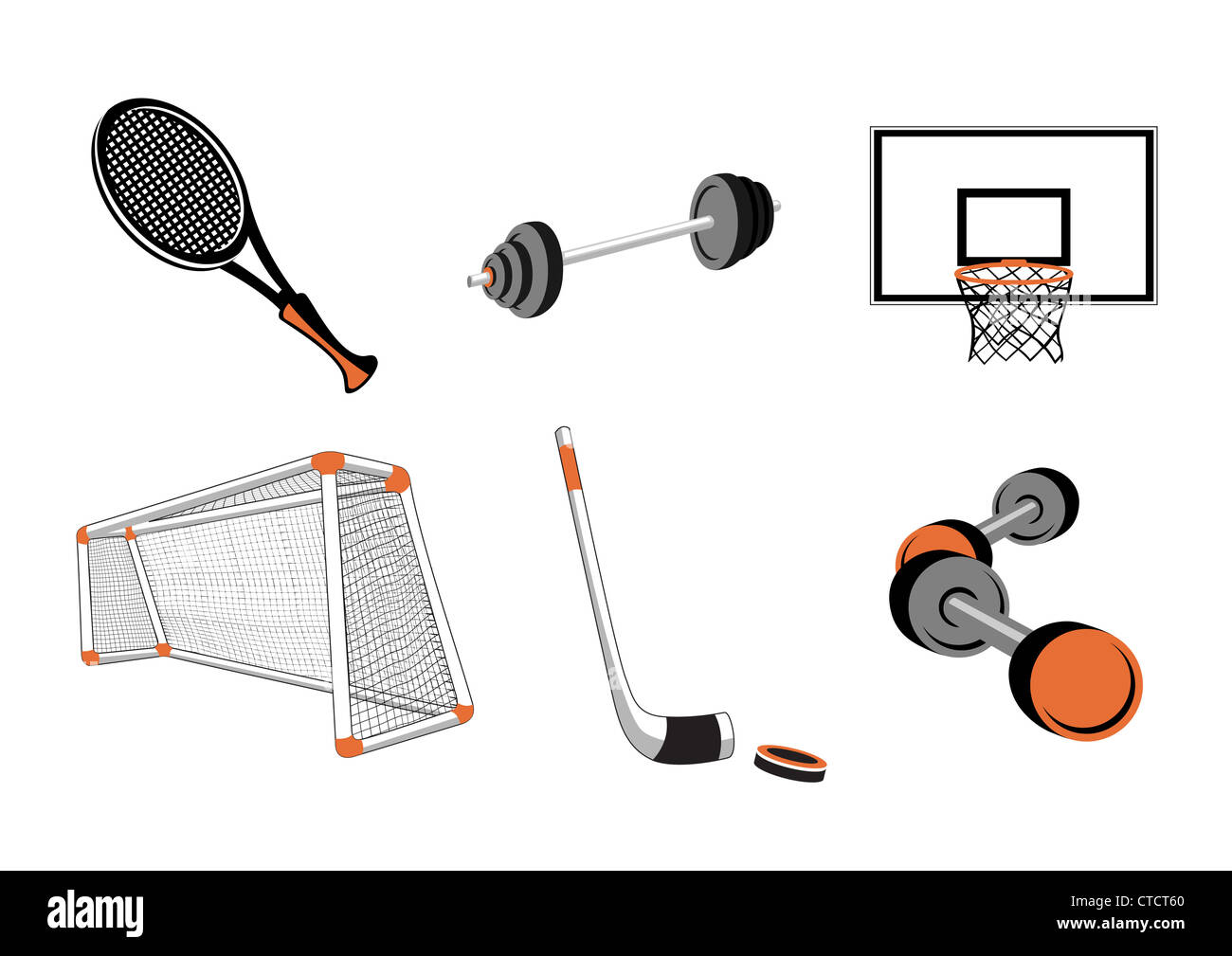 Vector illustration of icon set or design elements relating to sports ...