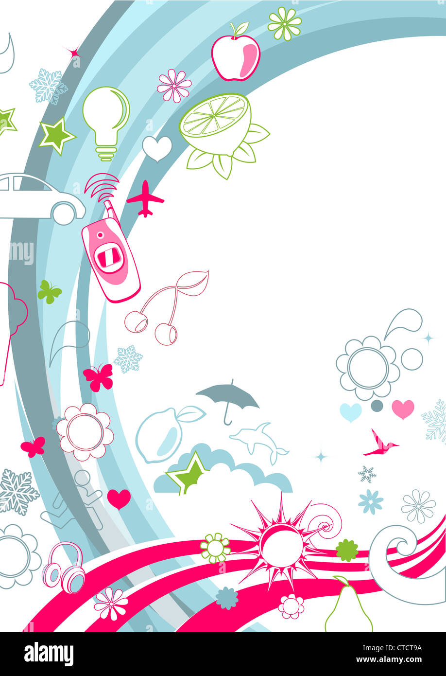 Vector illustration of retro funky Background Stock Photo - Alamy
