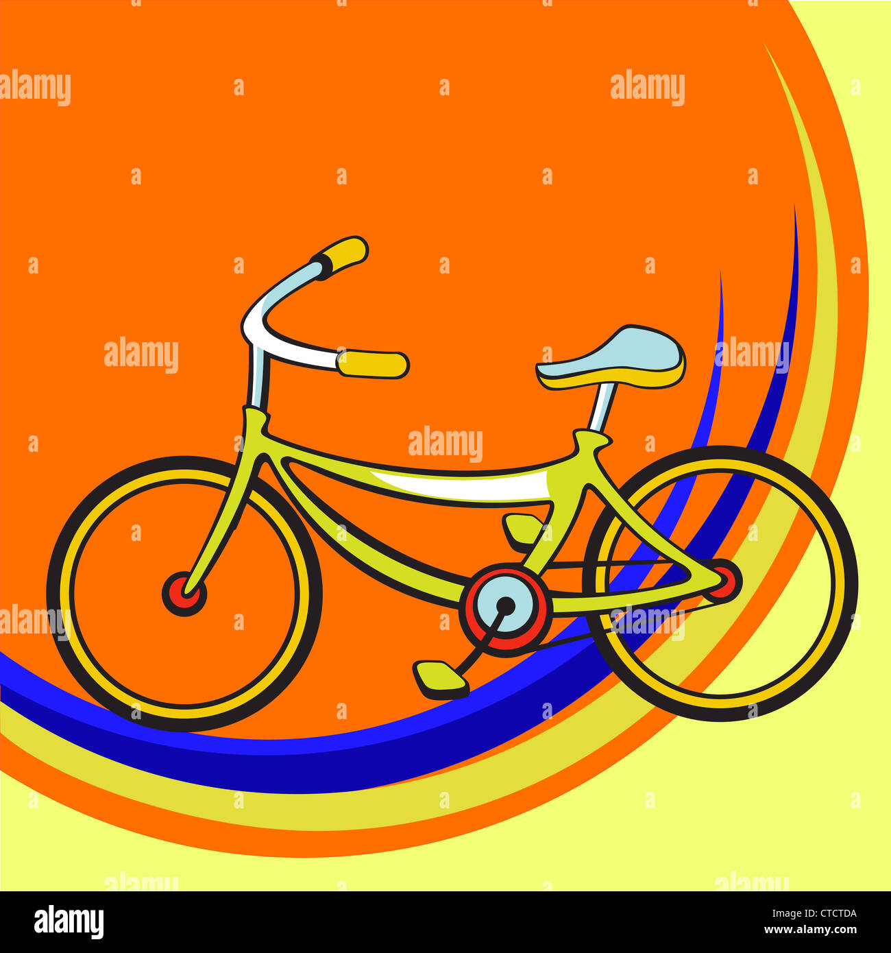 Vector illustration of Transport Cartoon. Little funny bicycle Stock ...