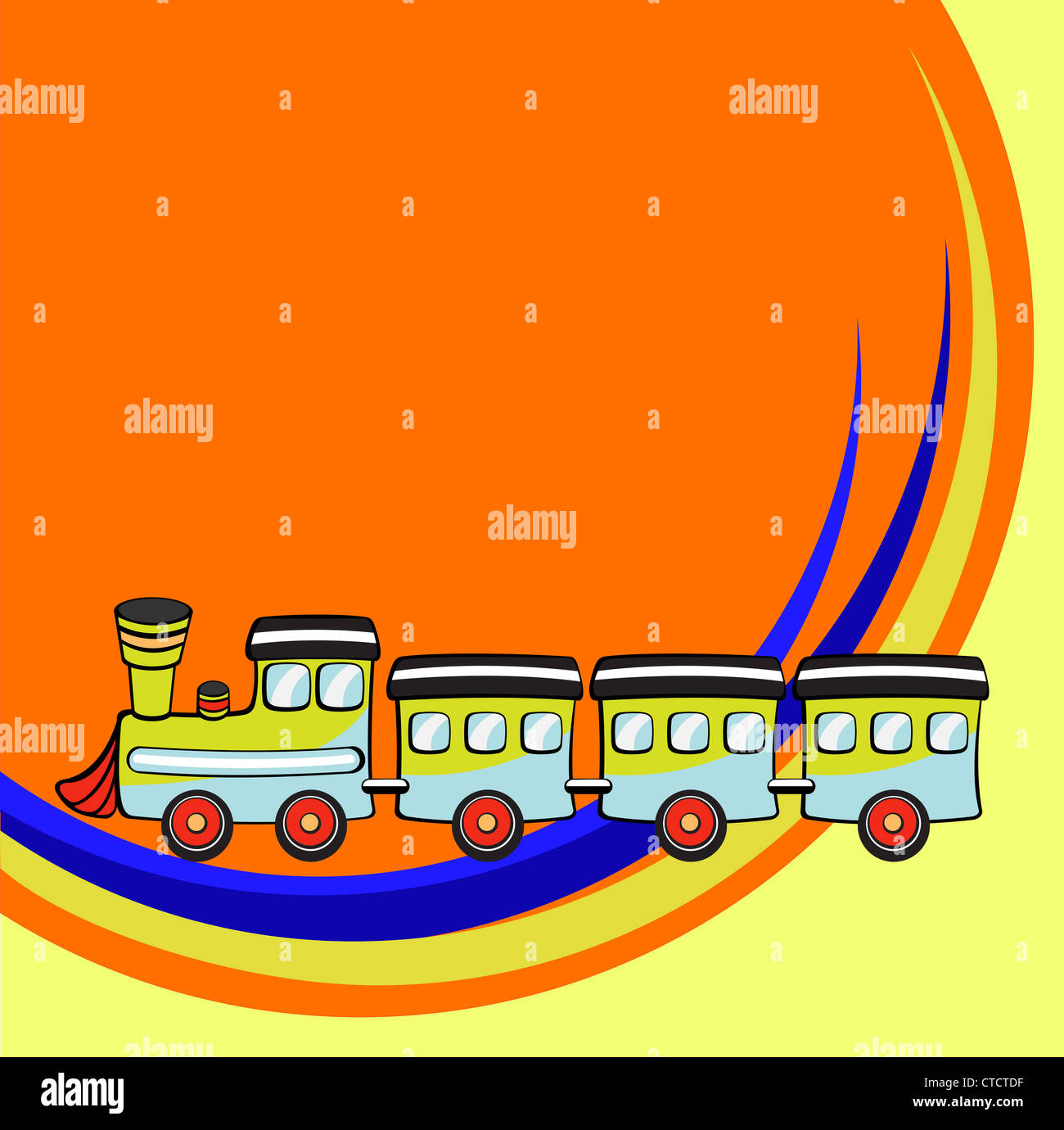 Vector illustration of Transport Cartoon. Little funny train Stock ...