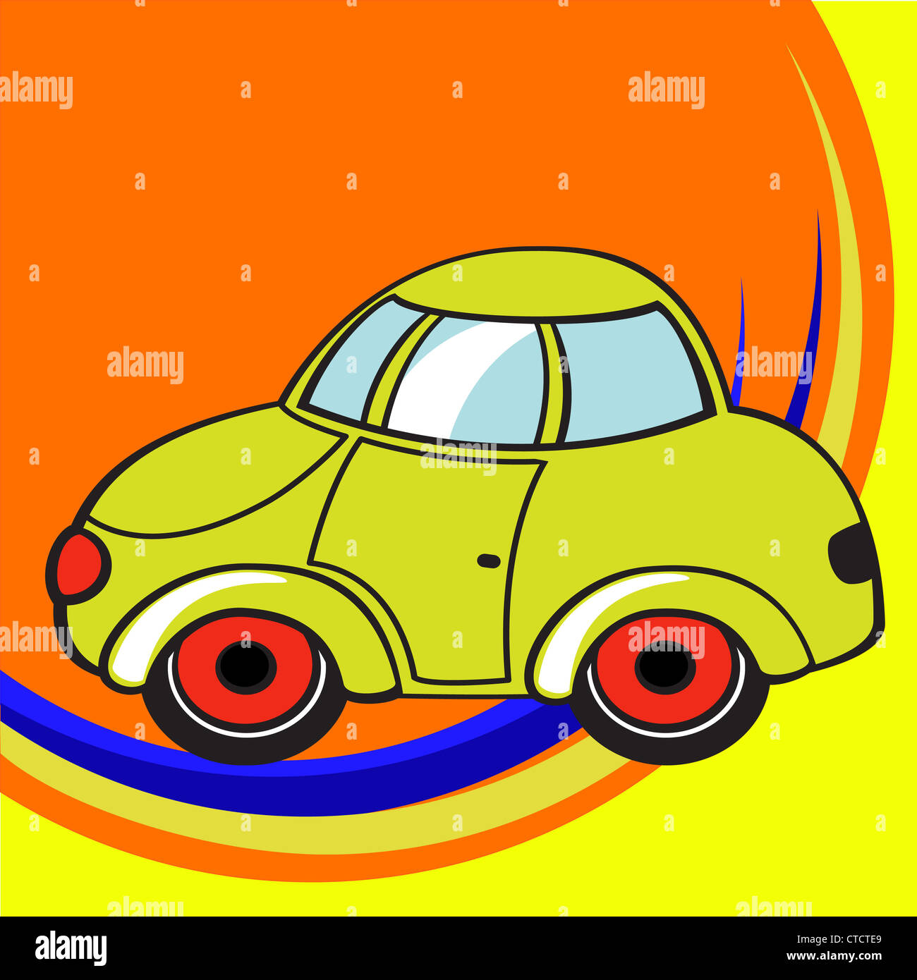 Vector illustration of Transport Cartoon. Little funky car Stock Photo ...