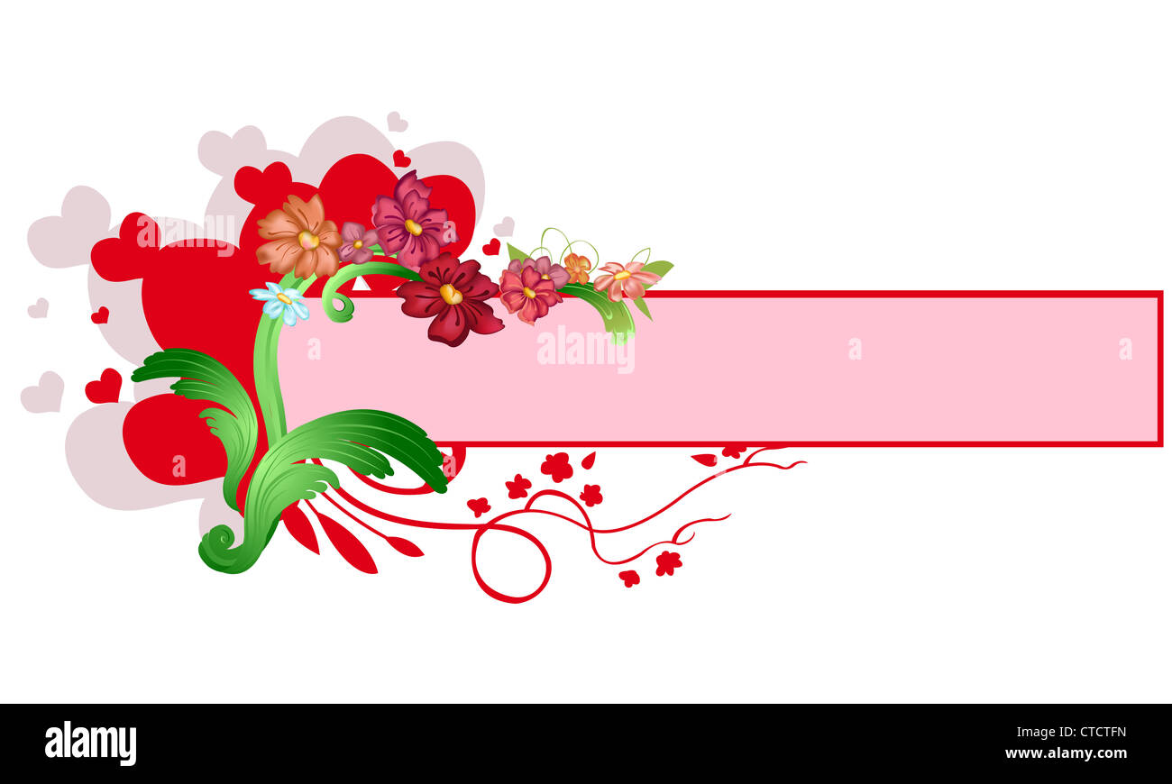 Vector illustraition of elegant floral border Stock Photo - Alamy