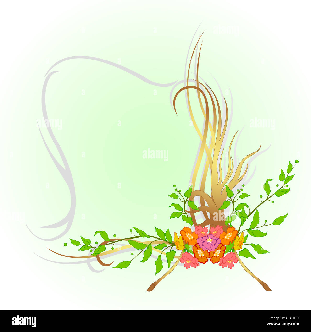 Vector illustraition of funky Abstract floral border Stock Photo - Alamy