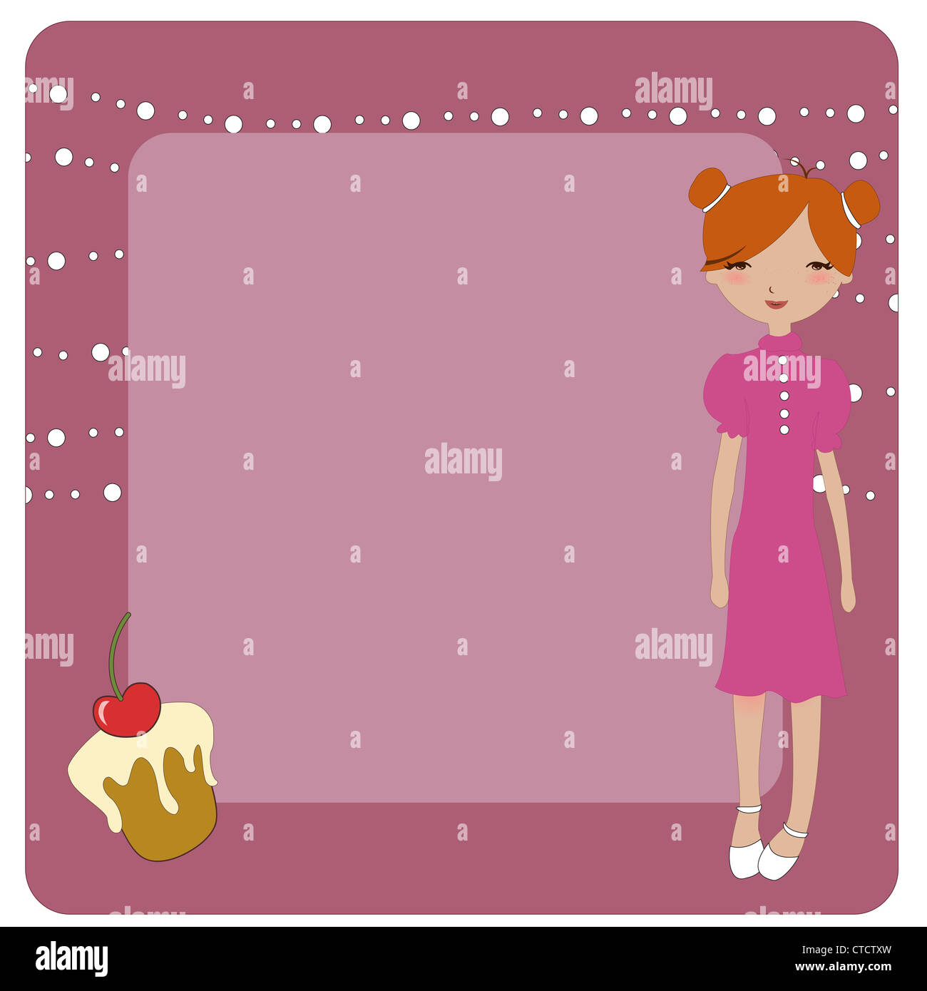 Vector Illustration of cool invitation frame with funky Young girl ...