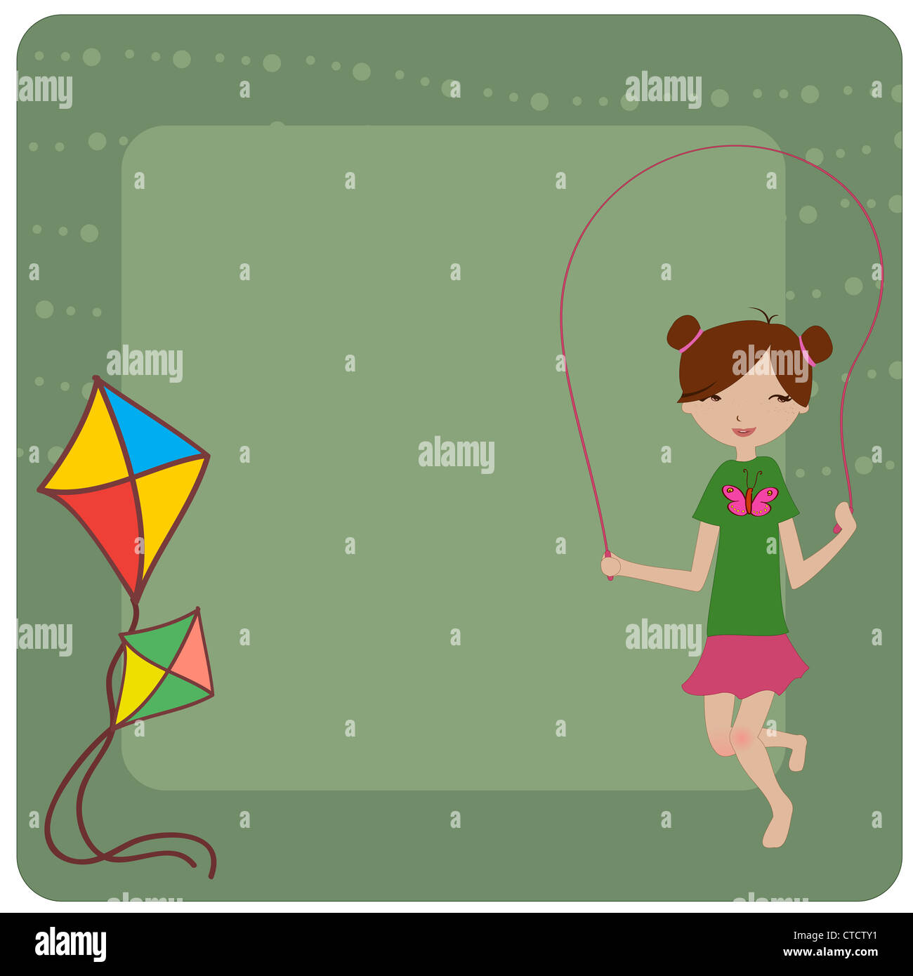 Vector Illustration of cool invitation frame with funky Young girl ...