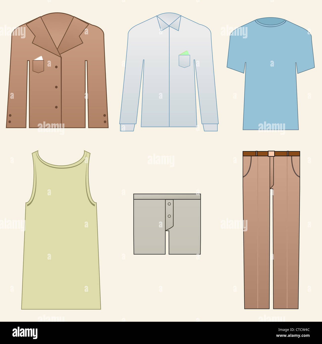 Vector illustration of Men classic clothes icon set Stock Photo - Alamy