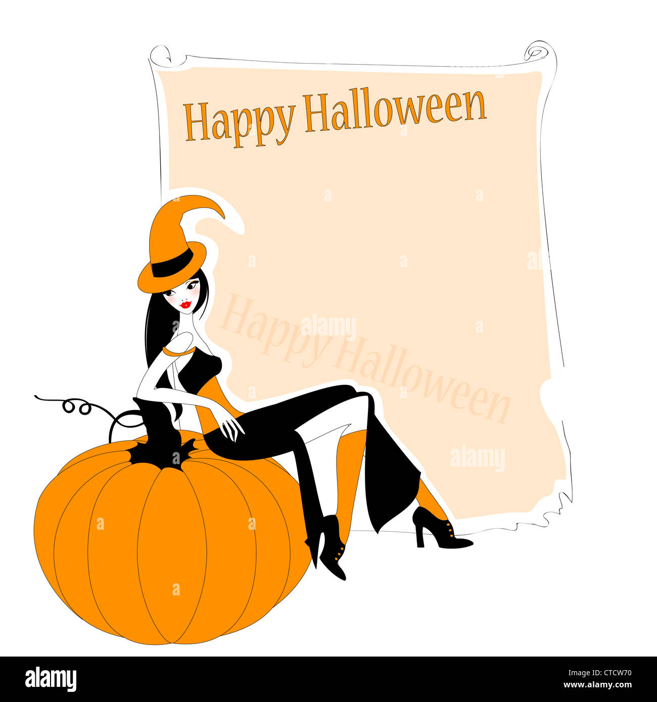 Vector Illustration of funky invitation to halloween party Stock Photo ...