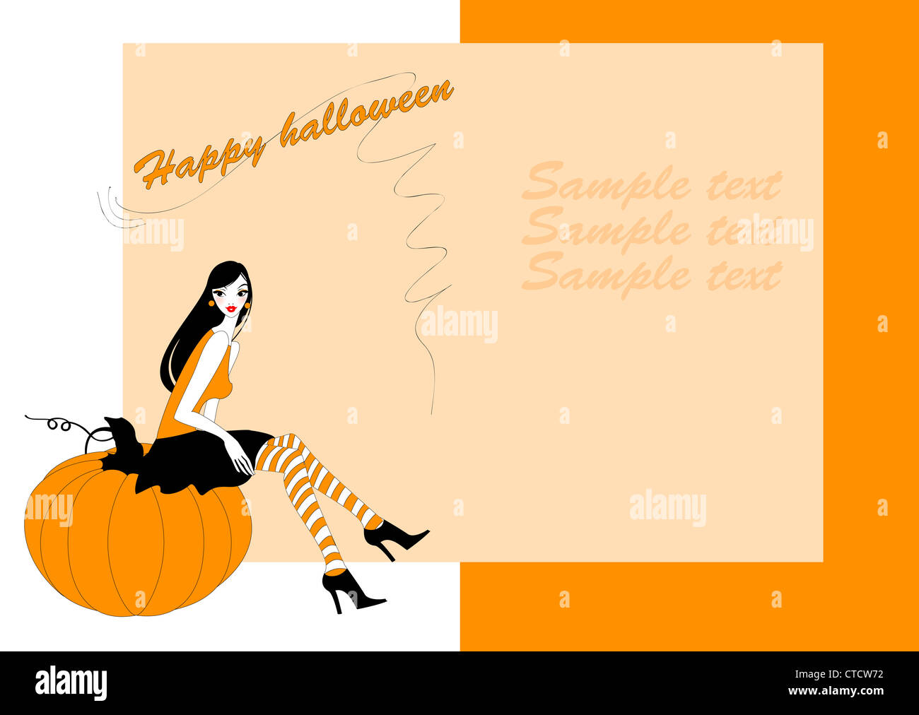 Vector Illustration of funky invitation to halloween party Stock Photo ...