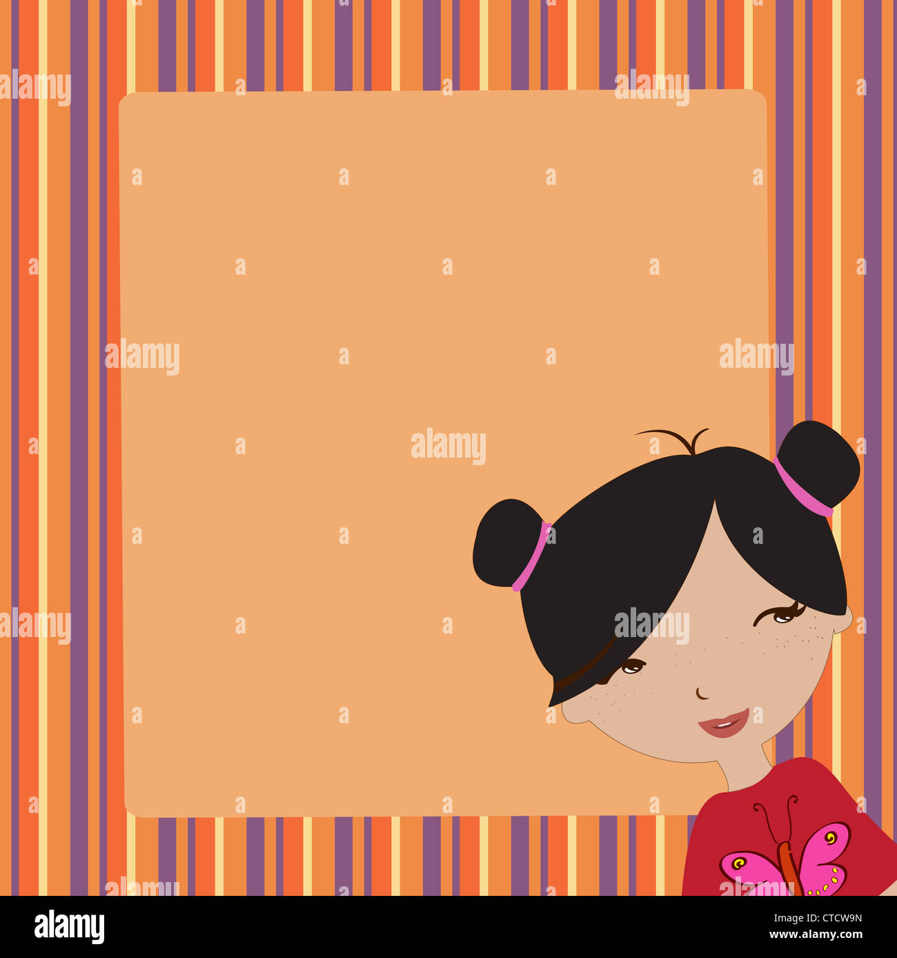 Vector Illustration of cool invitation frame with funky Young girl ...
