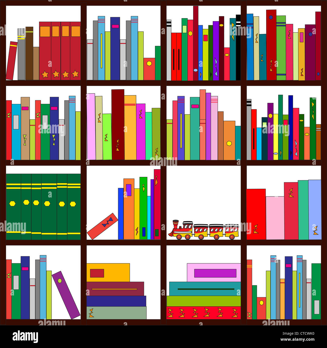 Bookshelves illustration hi-res stock photography and images - Alamy