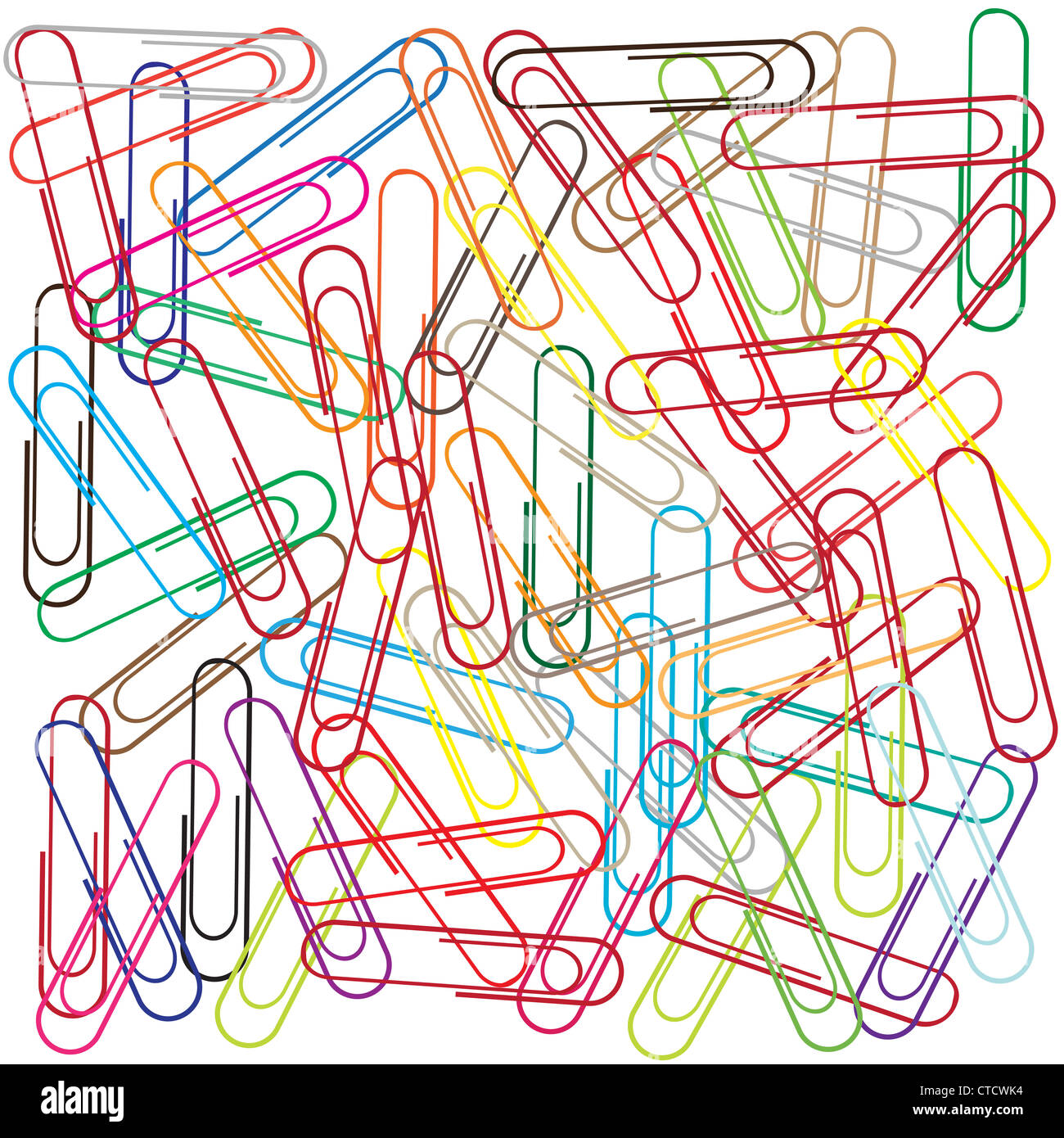 Vector illustration of funky background with a lot of paper clips ...