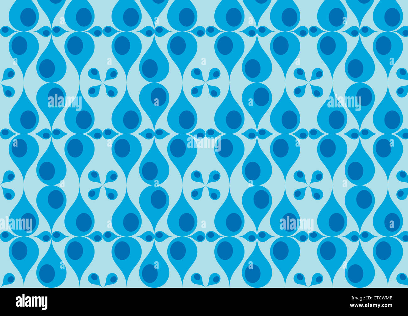 Vector illustration of blue drops retro abstract funky pattern Stock ...