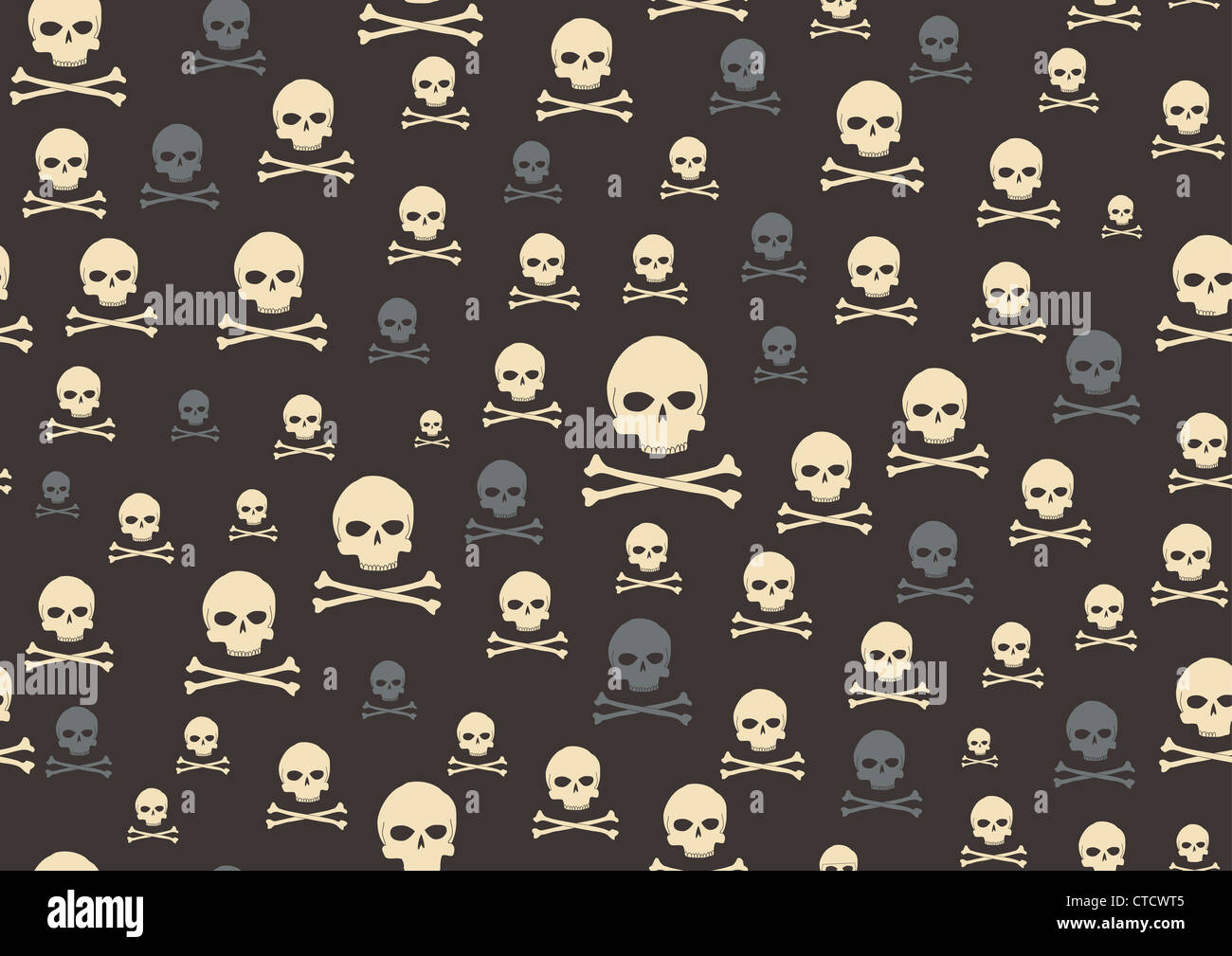 Vector illustration of skull and bone pattern on the black background ...