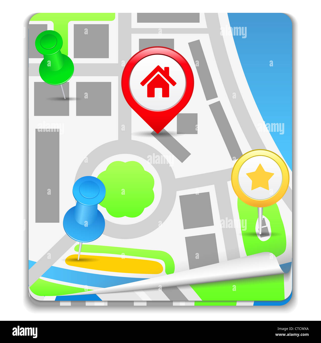 Map tack Cut Out Stock Images & Pictures - Alamy