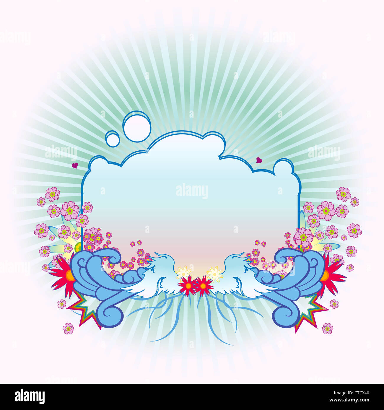 Vector illustraition of funky Abstract floral border Stock Photo - Alamy
