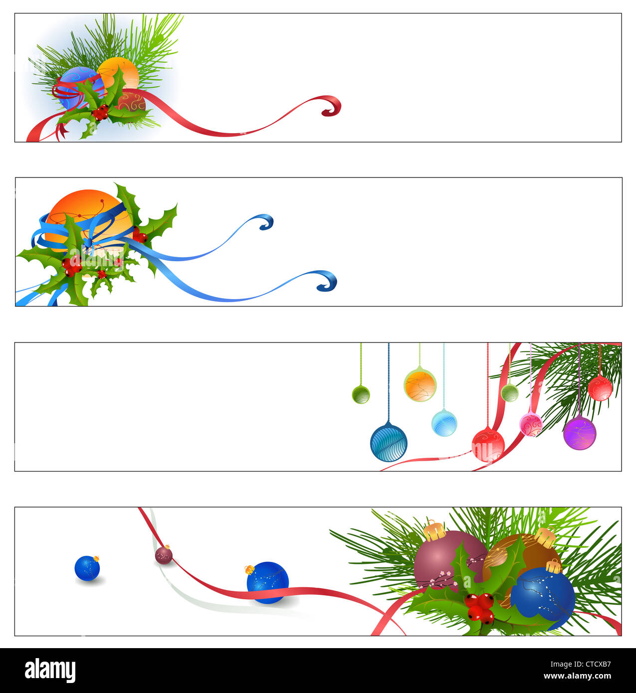 Vector illustration of funky Colorful new year/christmas party banners ...
