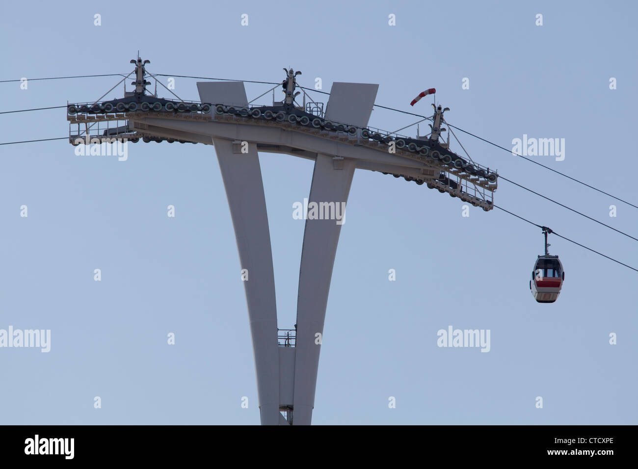 Emirates Air Line cable car in Docklands, servicing the London 2012 ...