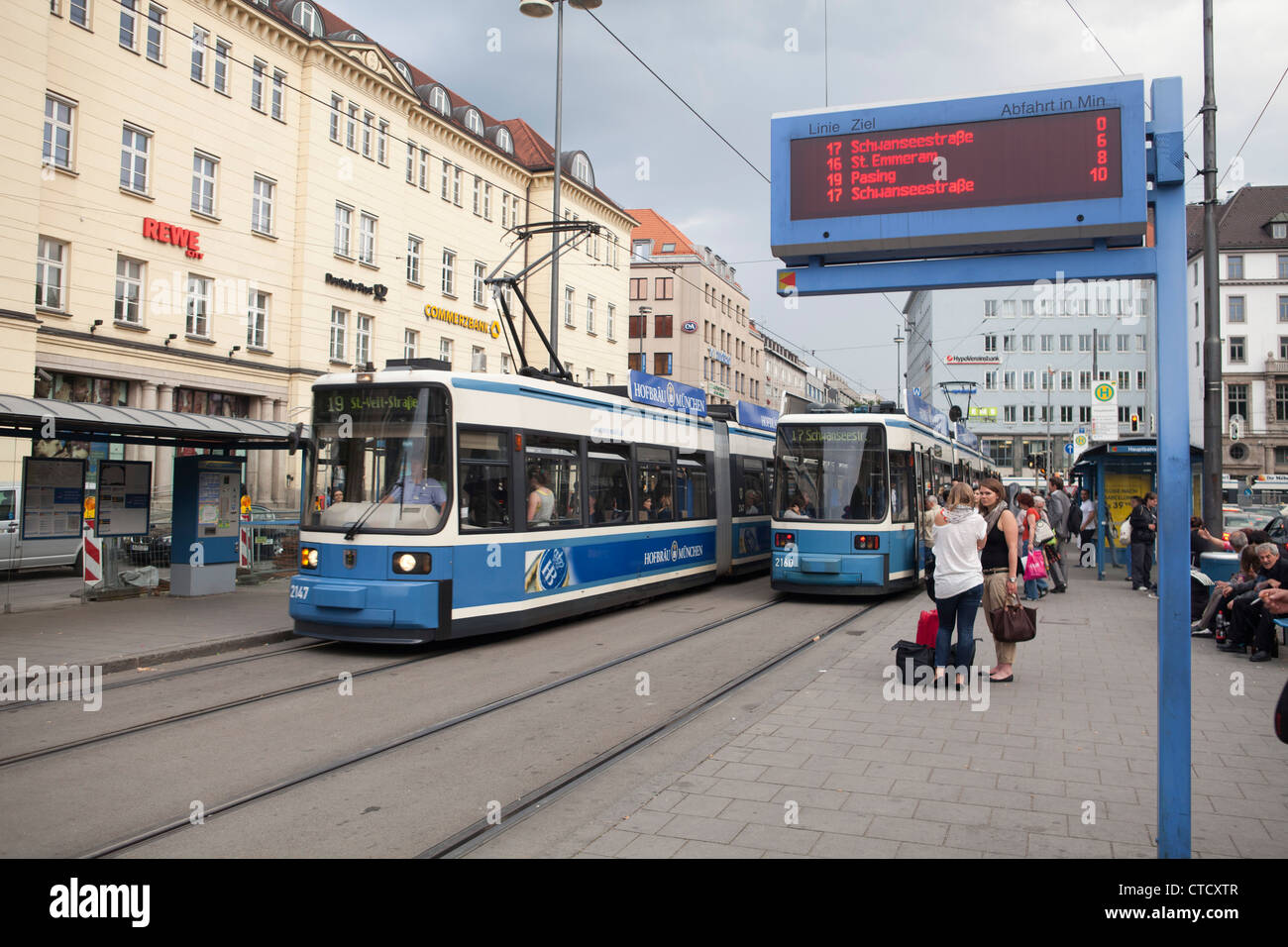 tram circulating through the city of Munich Stock Photo - Alamy