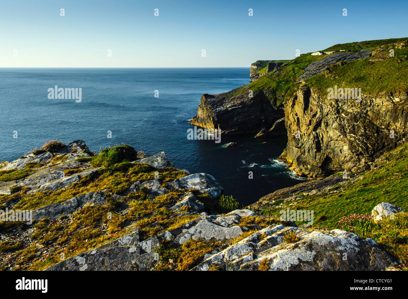 North Cornwall Coast from Higher Penhallic Point showing Dunderhole ...