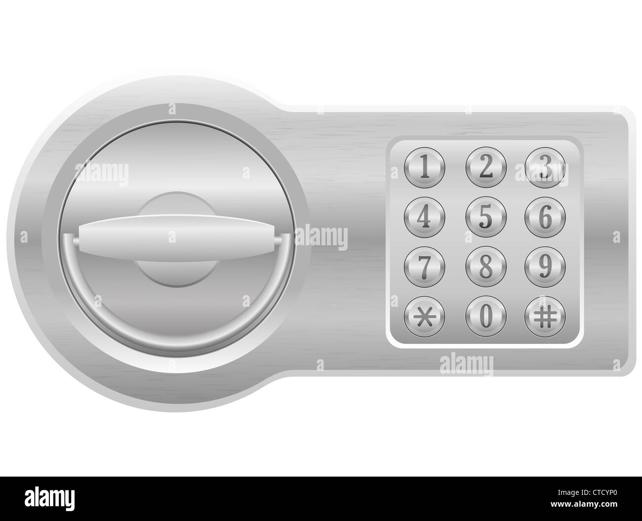 electronic combination lock illustration isolated on white background ...