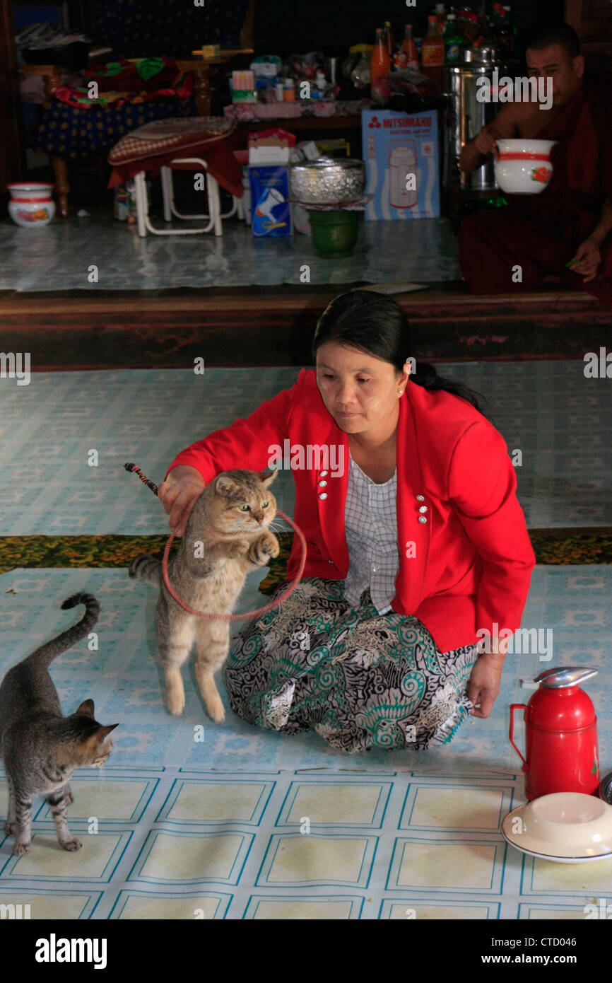 Jumping cat Monastery, Inle lake, Shan state, Myanmar, Southeast Asia ...