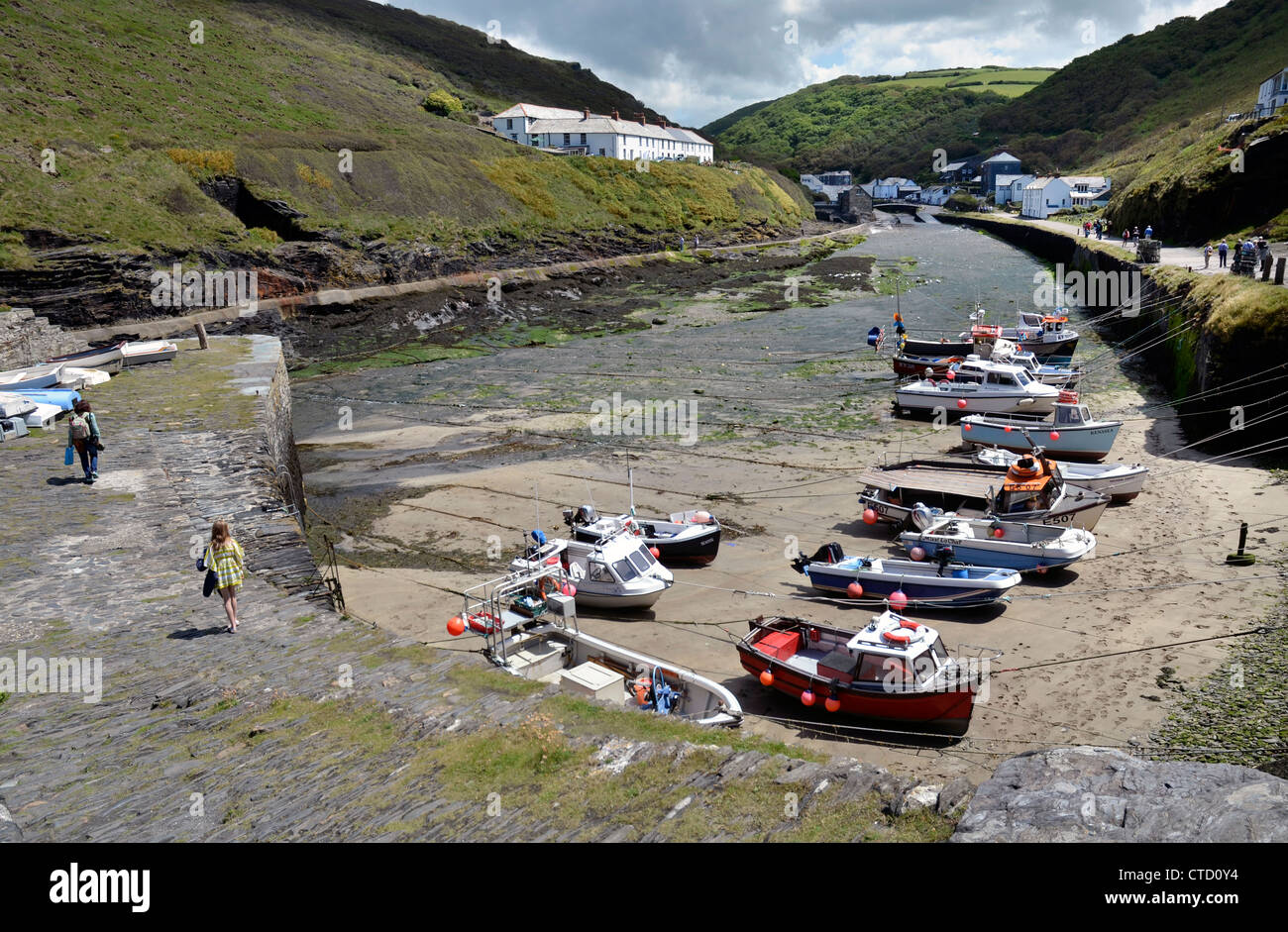 boscastle harbour, cornwall, england Stock Photo - Alamy