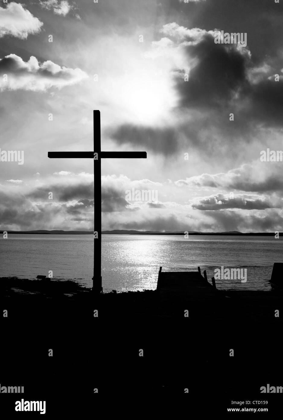 Crucifix in sunset Stock Photo - Alamy