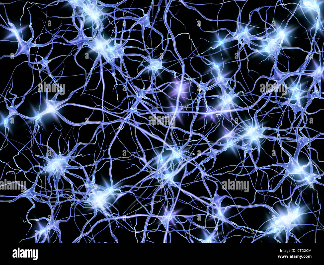 Nerve cells firing artwork Stock Photo - Alamy