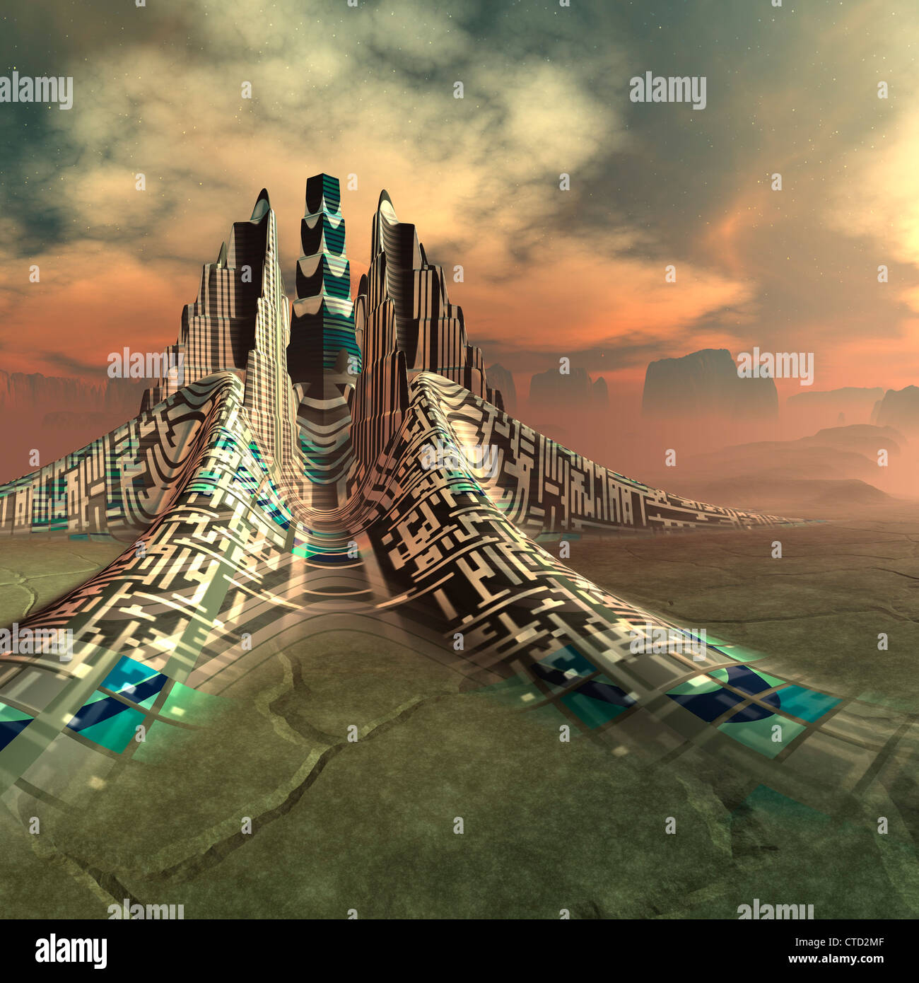 Space colony artwork Stock Photo - Alamy