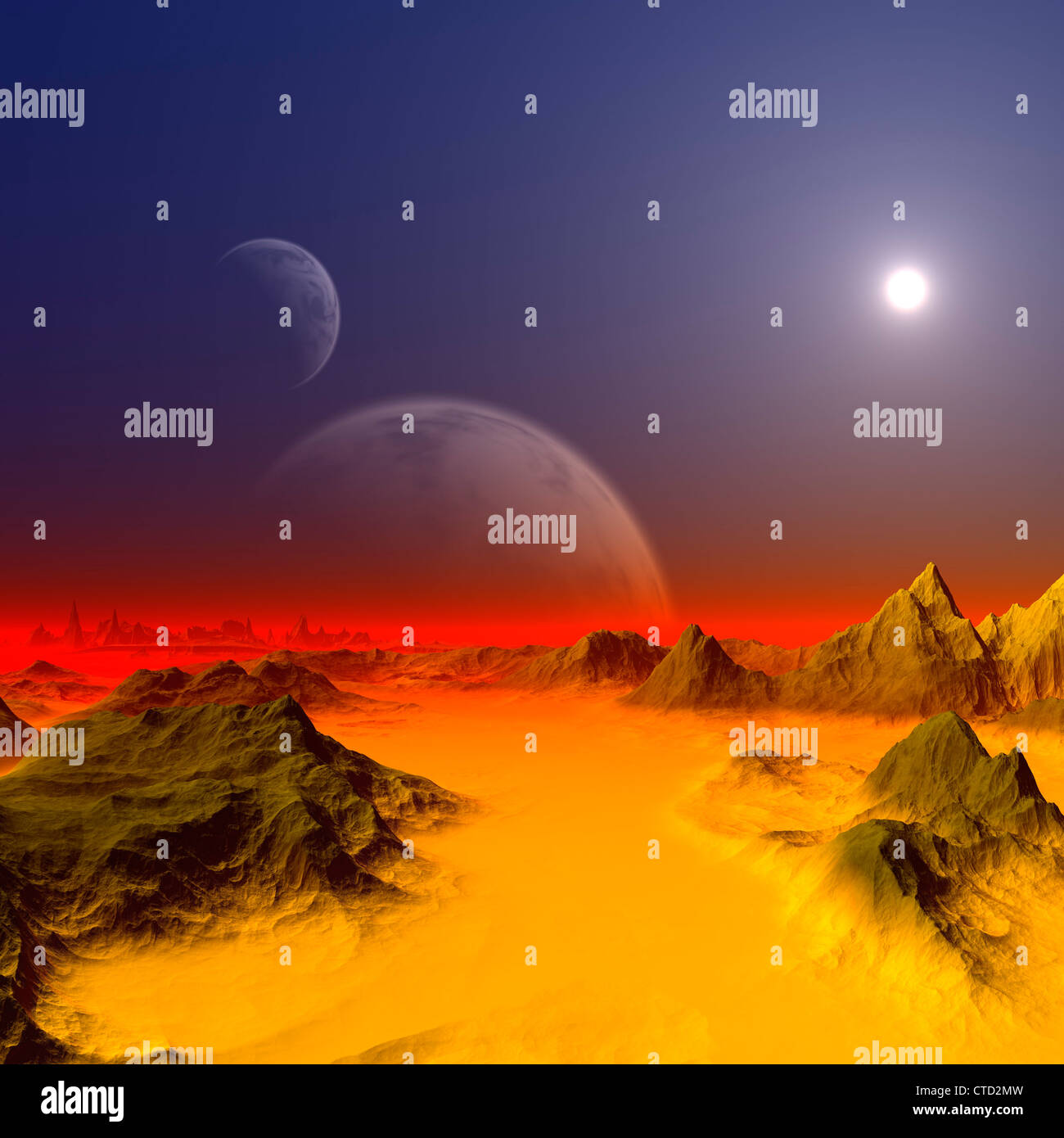 Alien planet artwork Stock Photo - Alamy