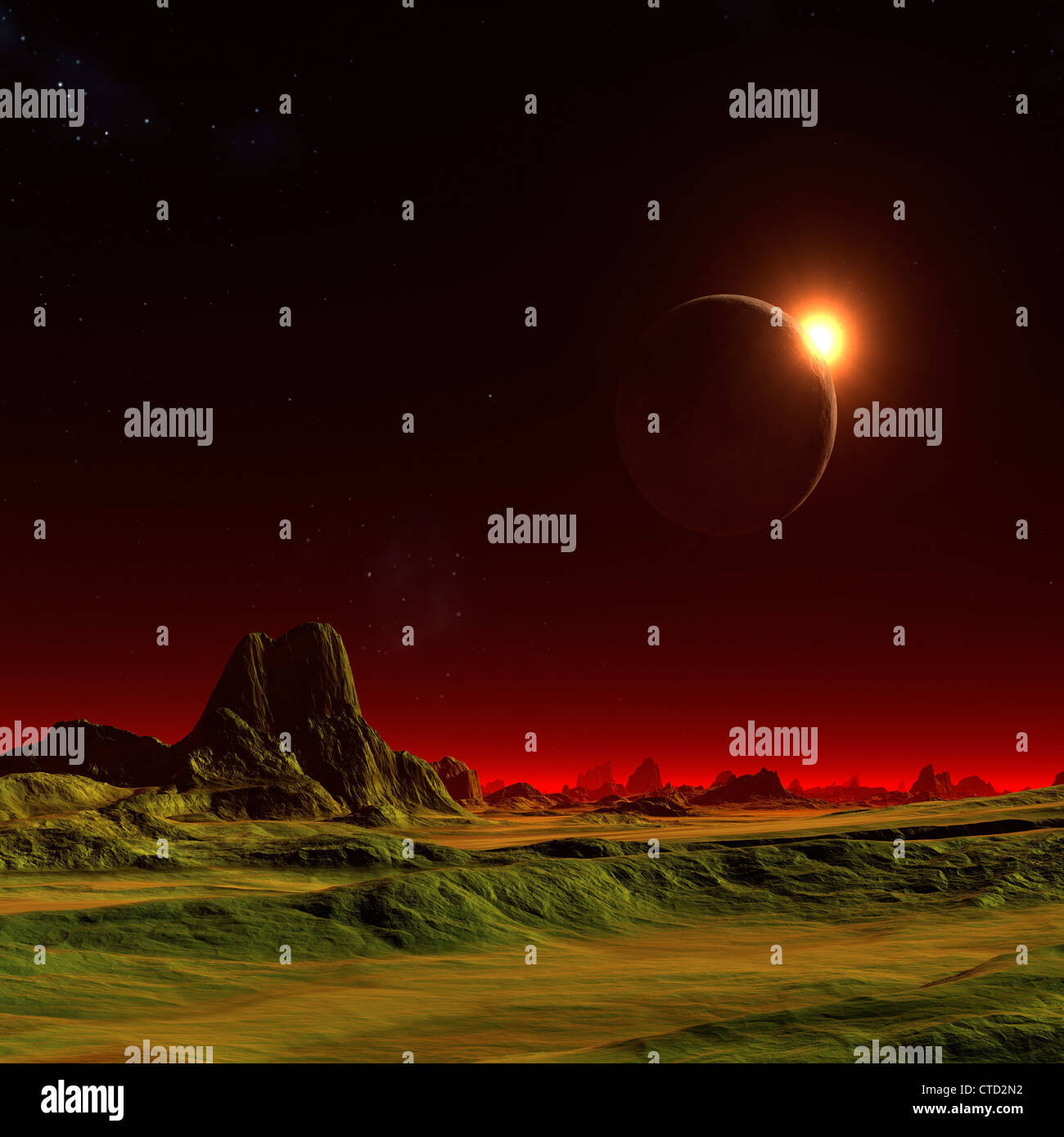 Alien planet artwork Stock Photo - Alamy