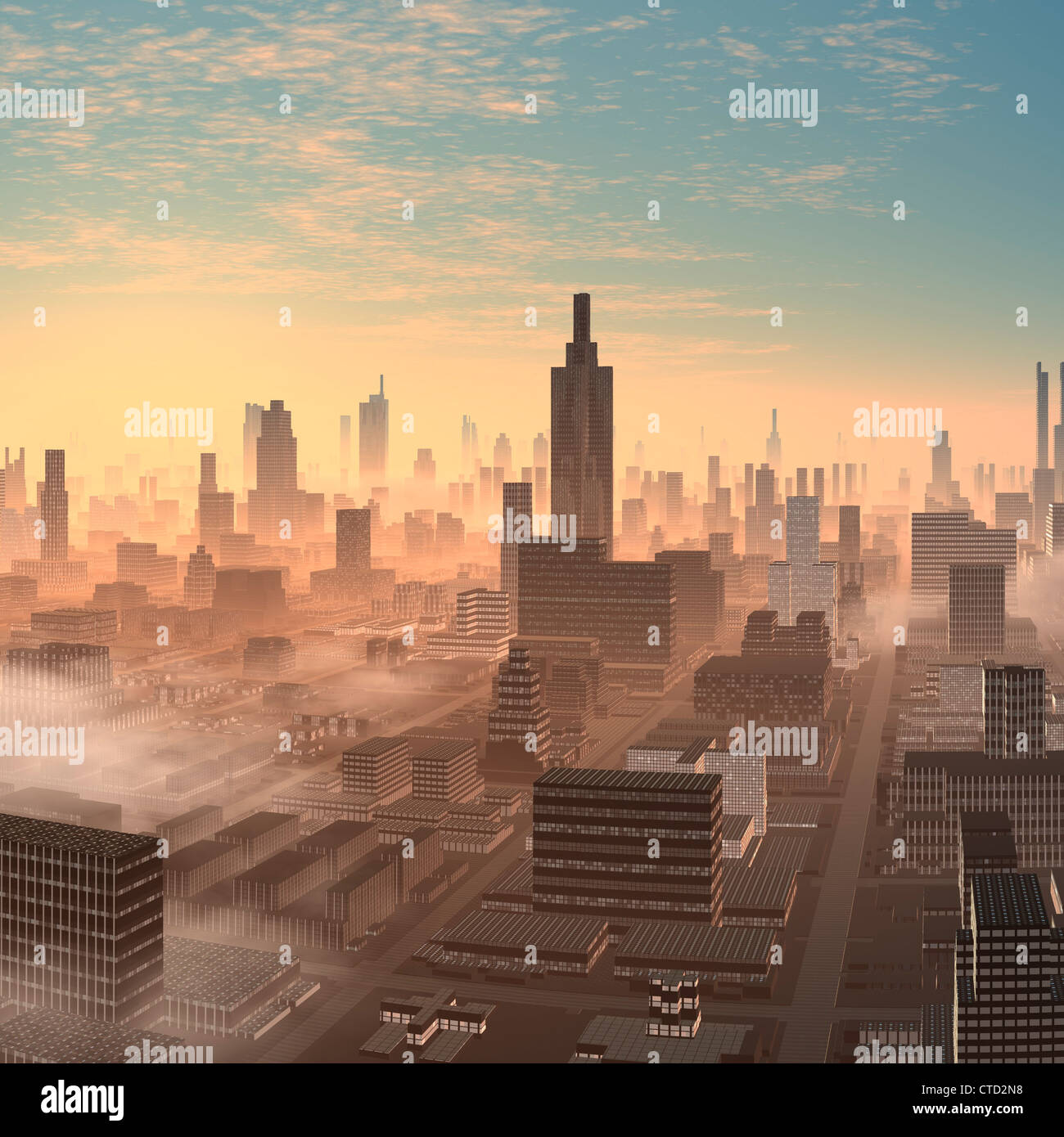 Alien city artwork Stock Photo - Alamy