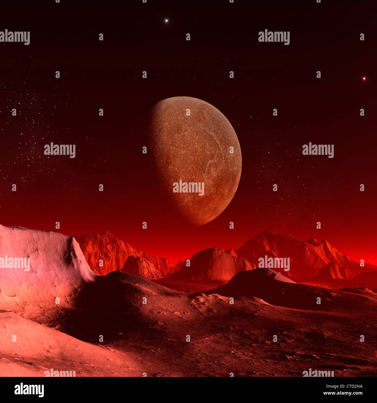 Alien planet artwork Stock Photo - Alamy