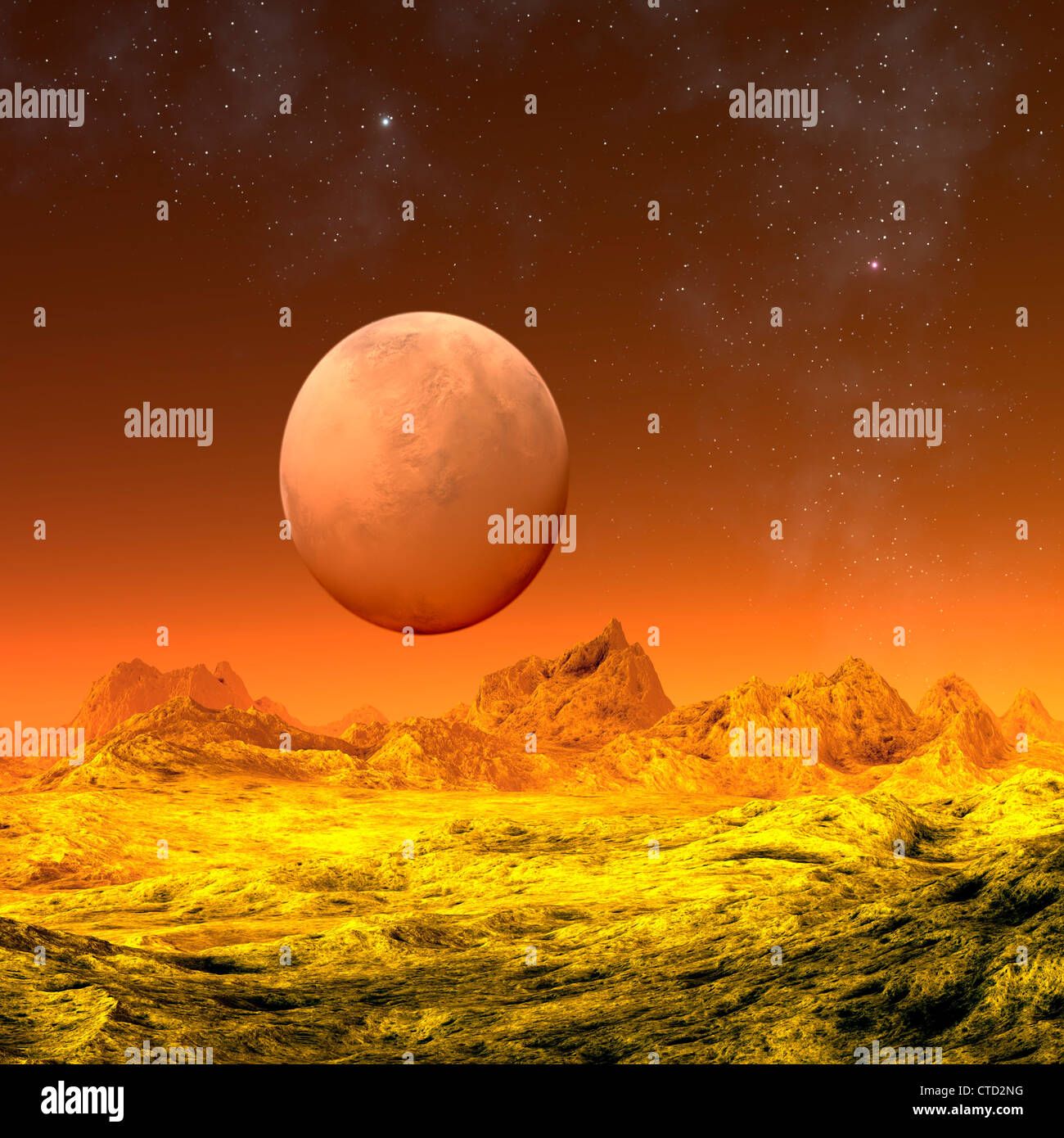 Alien planet artwork Stock Photo - Alamy