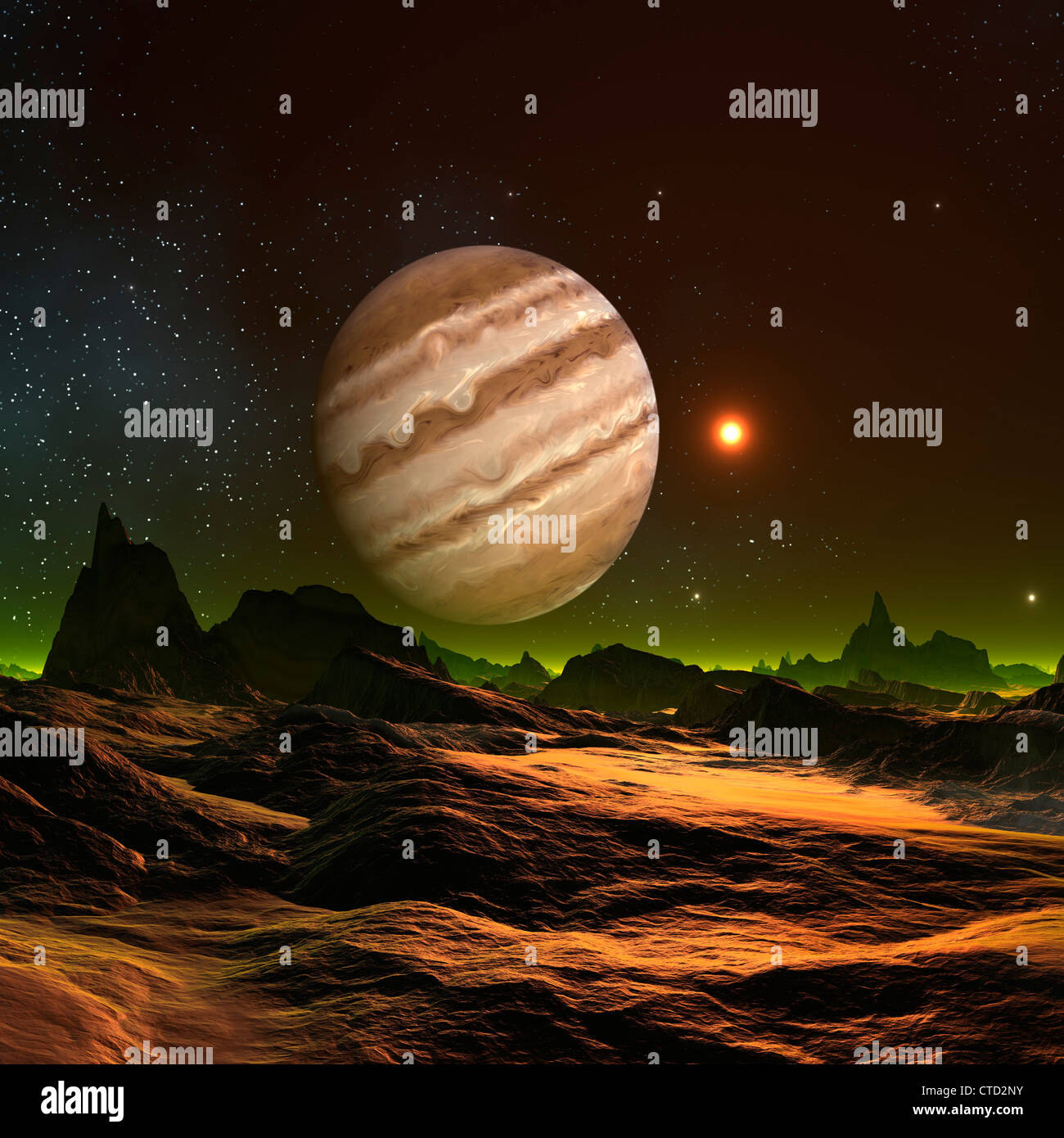Alien planet artwork Stock Photo - Alamy