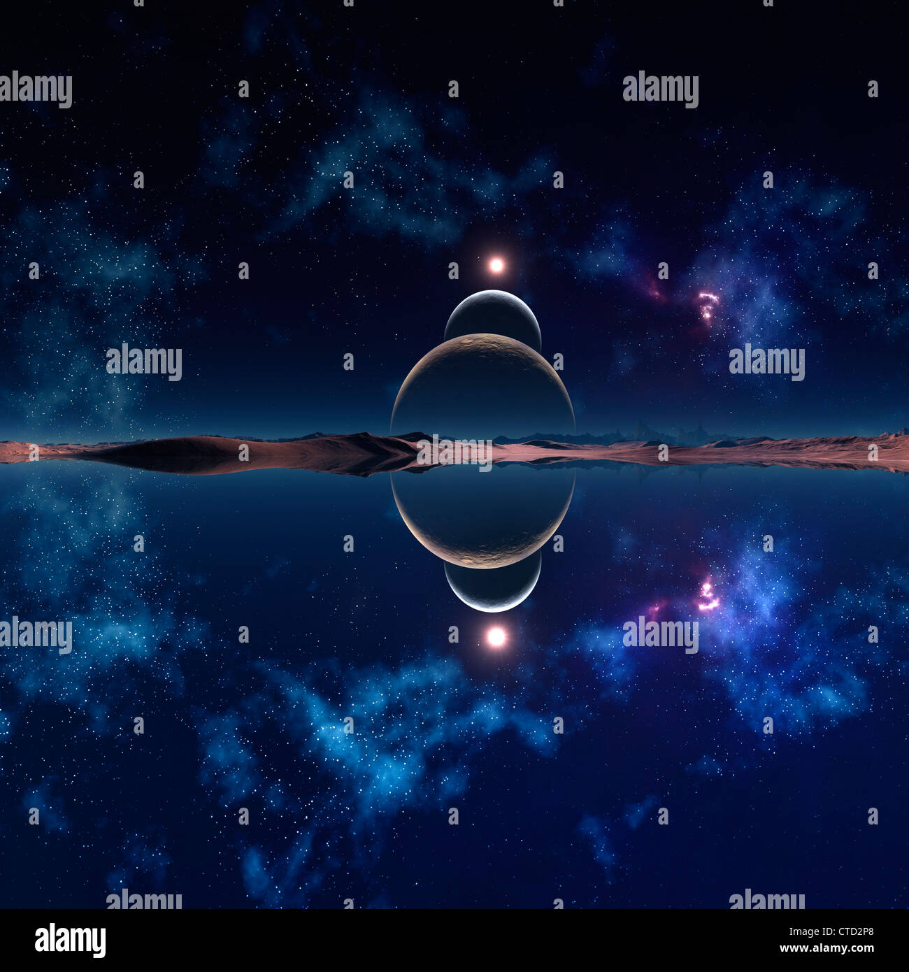 Alien planet artwork Stock Photo - Alamy