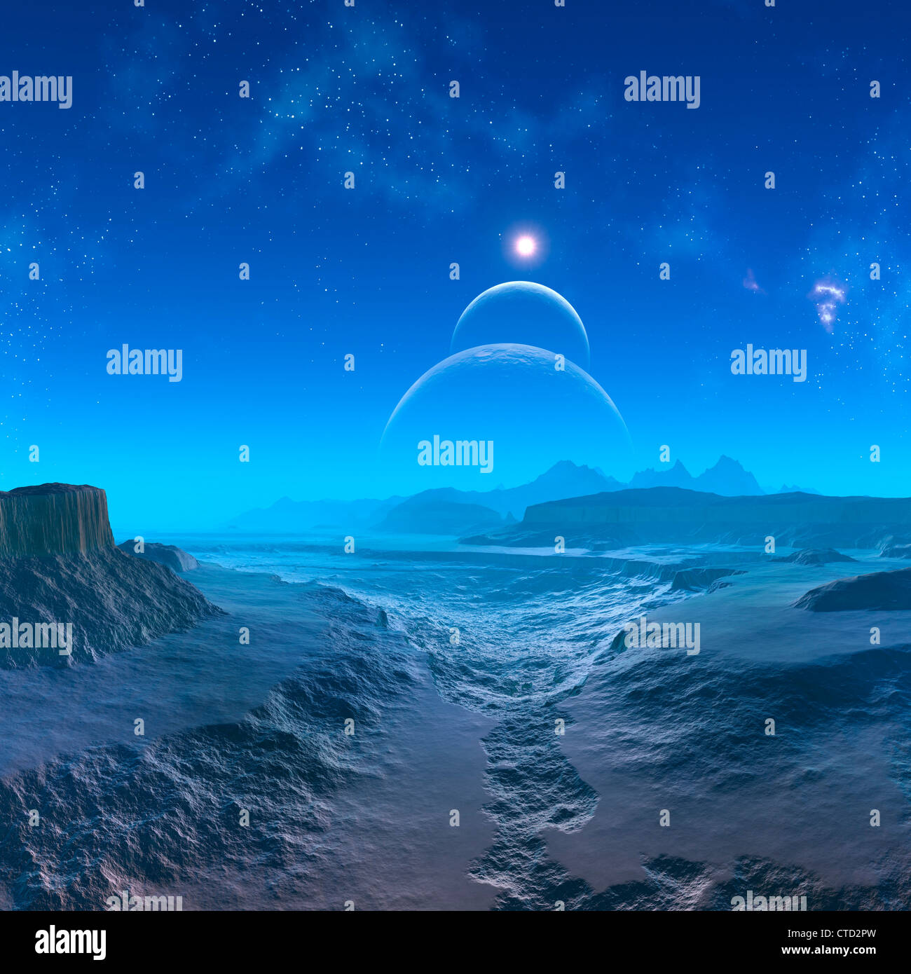 Alien planet artwork Stock Photo - Alamy