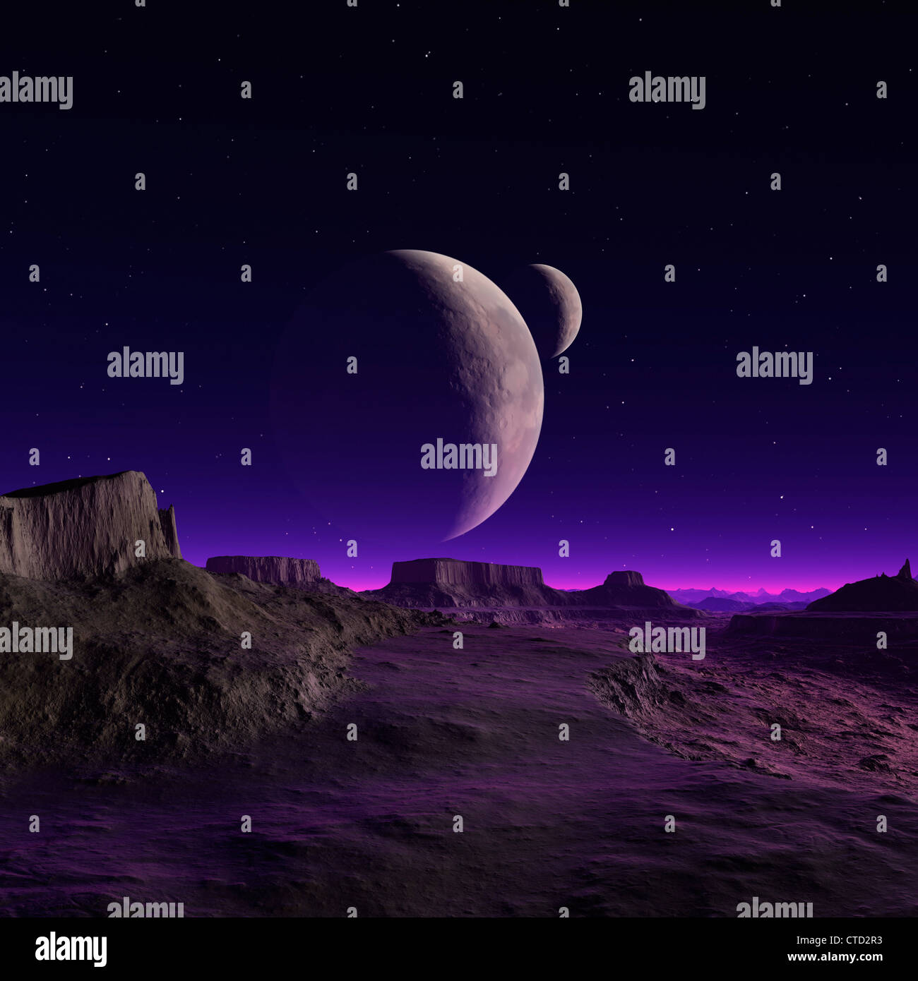 Alien planet artwork Stock Photo - Alamy