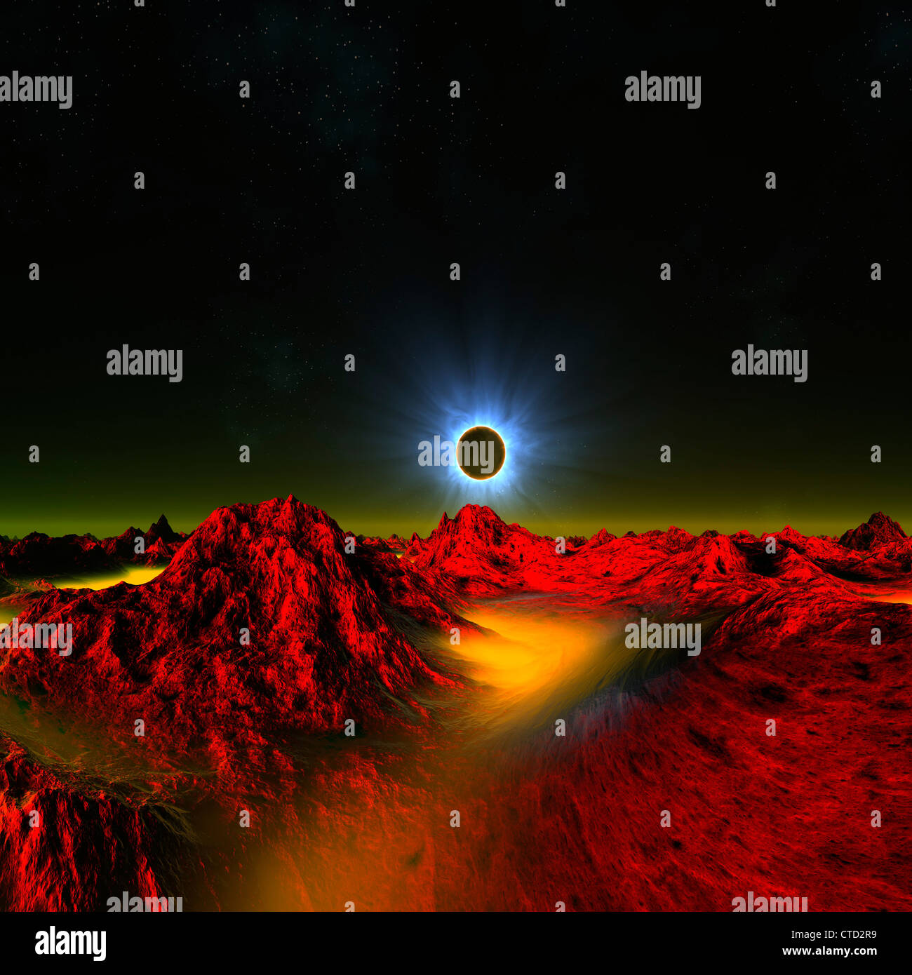 Solar eclipse in alien planetary system Stock Photo - Alamy