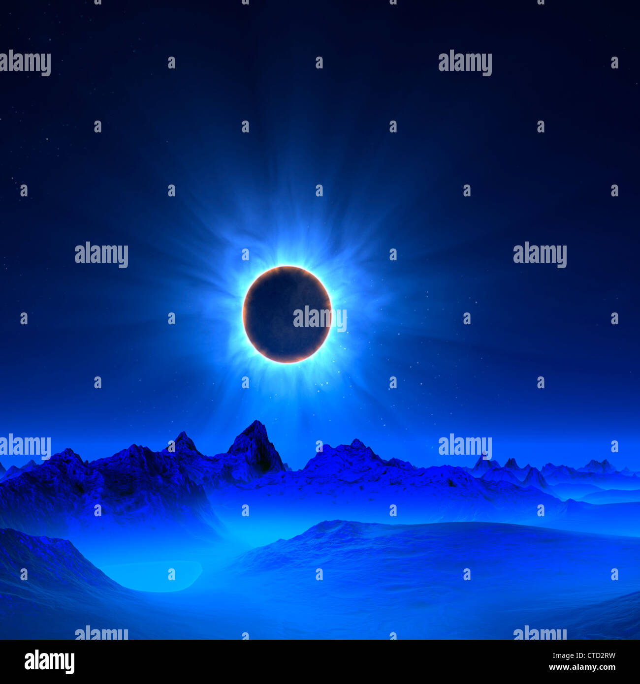 Solar eclipse in alien planetary system Stock Photo - Alamy