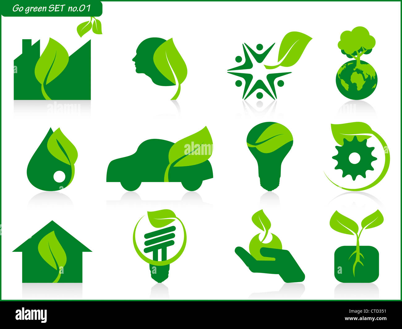 sign symbol green environment set on white background Stock Photo - Alamy